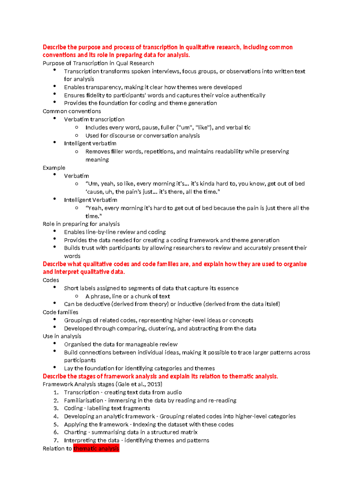 PSYC2012 W9 - Transcription and Analysis in Qualitative Research - Studocu