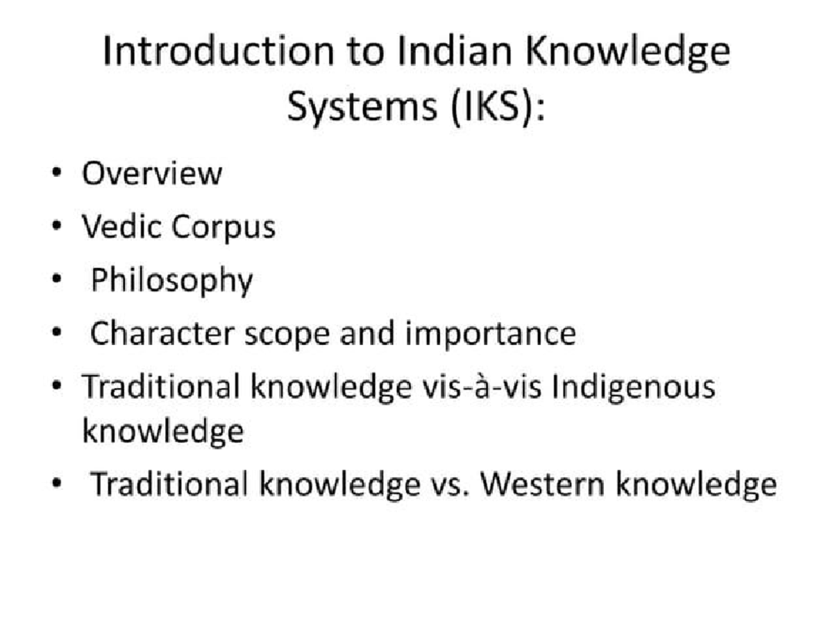 VTU IKS 2022: Overview of Indian Knowledge Systems and Vedic Philosophy ...