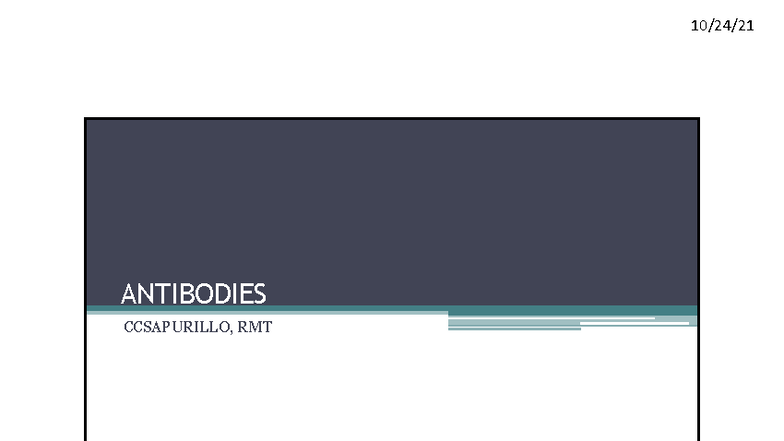 RMT 1 Final Exam Notes: Antibodies and Antigens Overview - Studocu