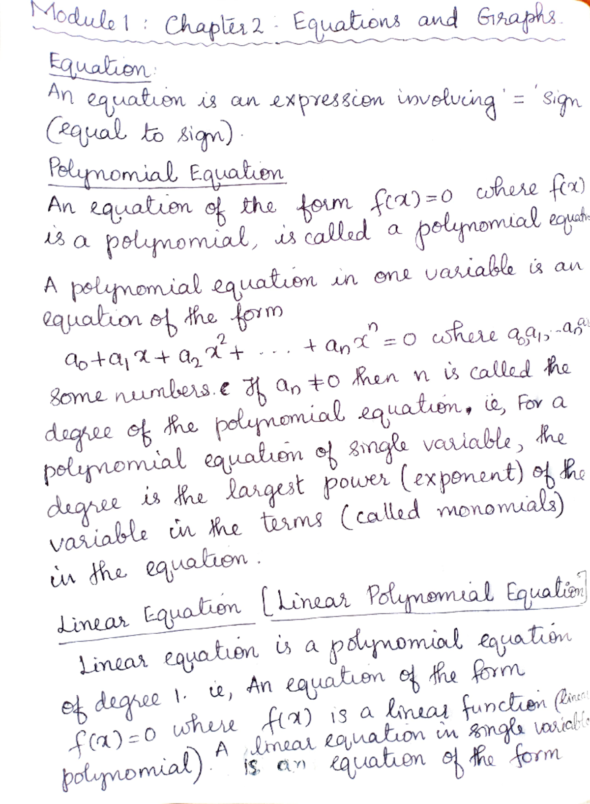 S3 Economics Module 1 Chapter 2 Equations and Graphs Notes - Studocu