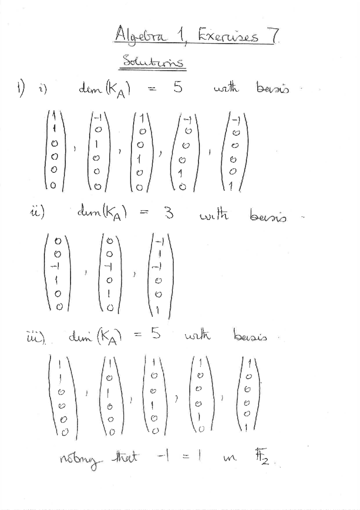 Algebra 1, Ex7 Solutions - Practice Exercises - Studocu