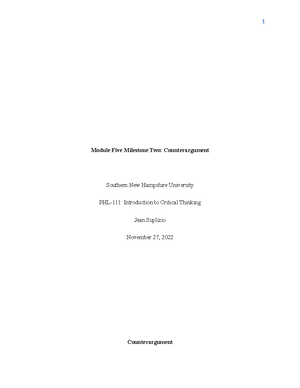 Document 7 critical thinking module 4 - Module Four: 4-2 Journal ...