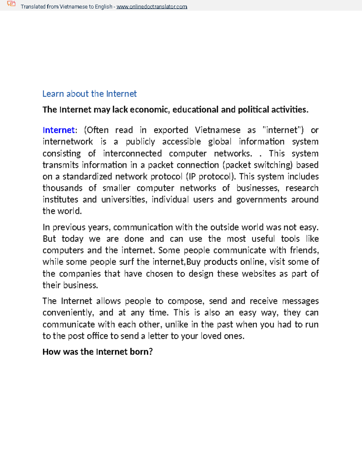Assignment CSI106/FPTU: Understanding the Internet's Impact and ...