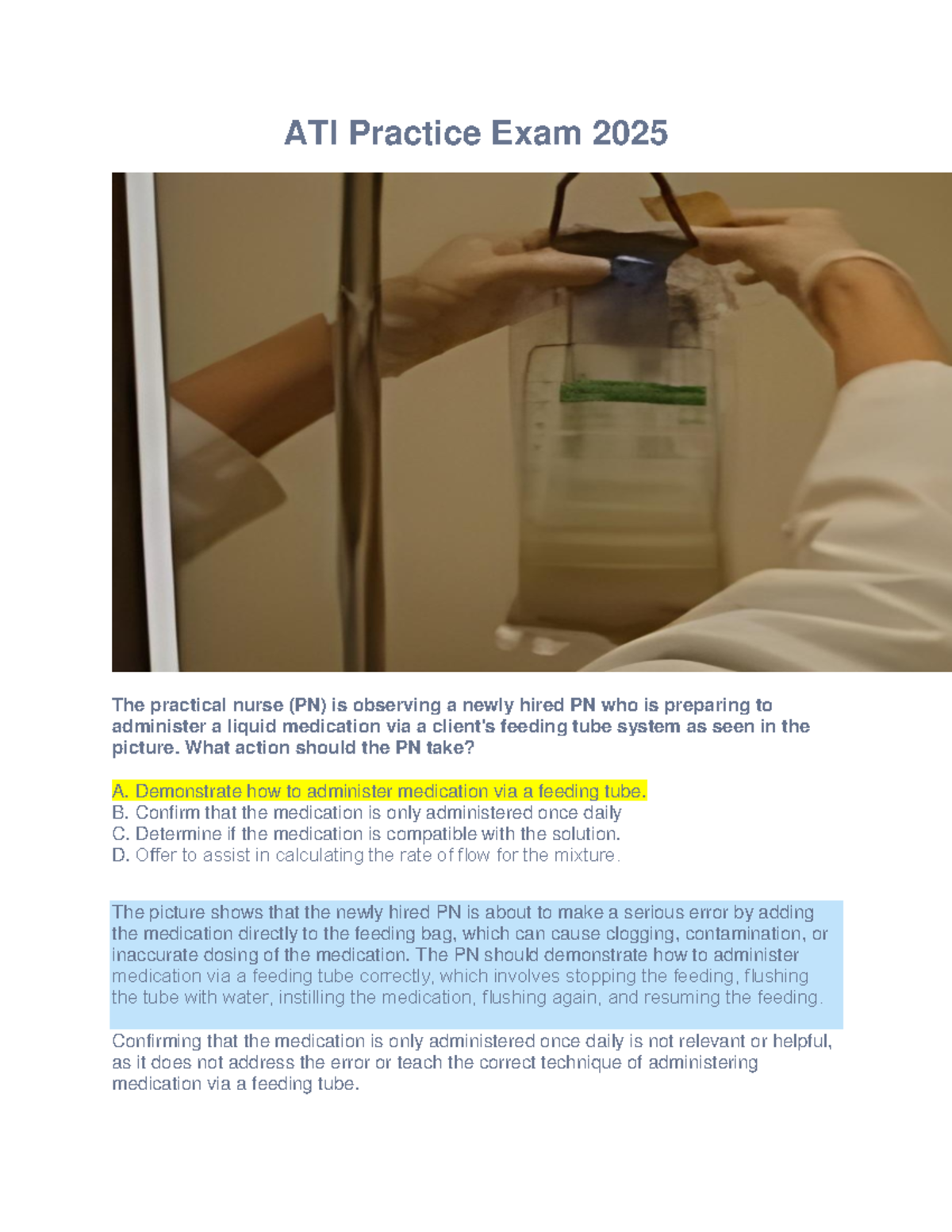 ATI PN Practice Exam 2025: Key Concepts and Interventions - Studocu