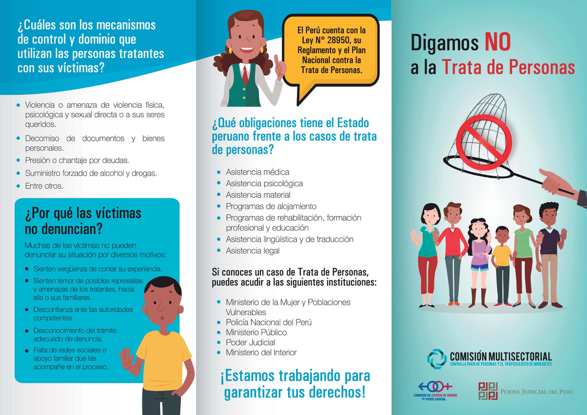 Tríptico sobre la Ley 28950 y la Trata de Personas en Perú - Studocu