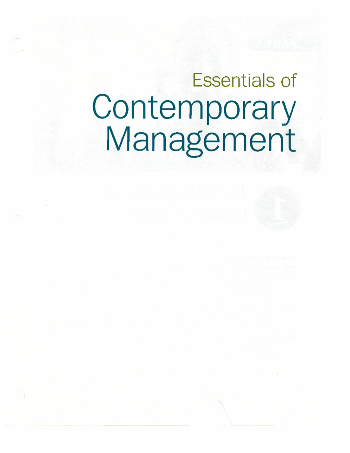 Management 1: Essentials of Contemporary Management - Part 1 Overview ...