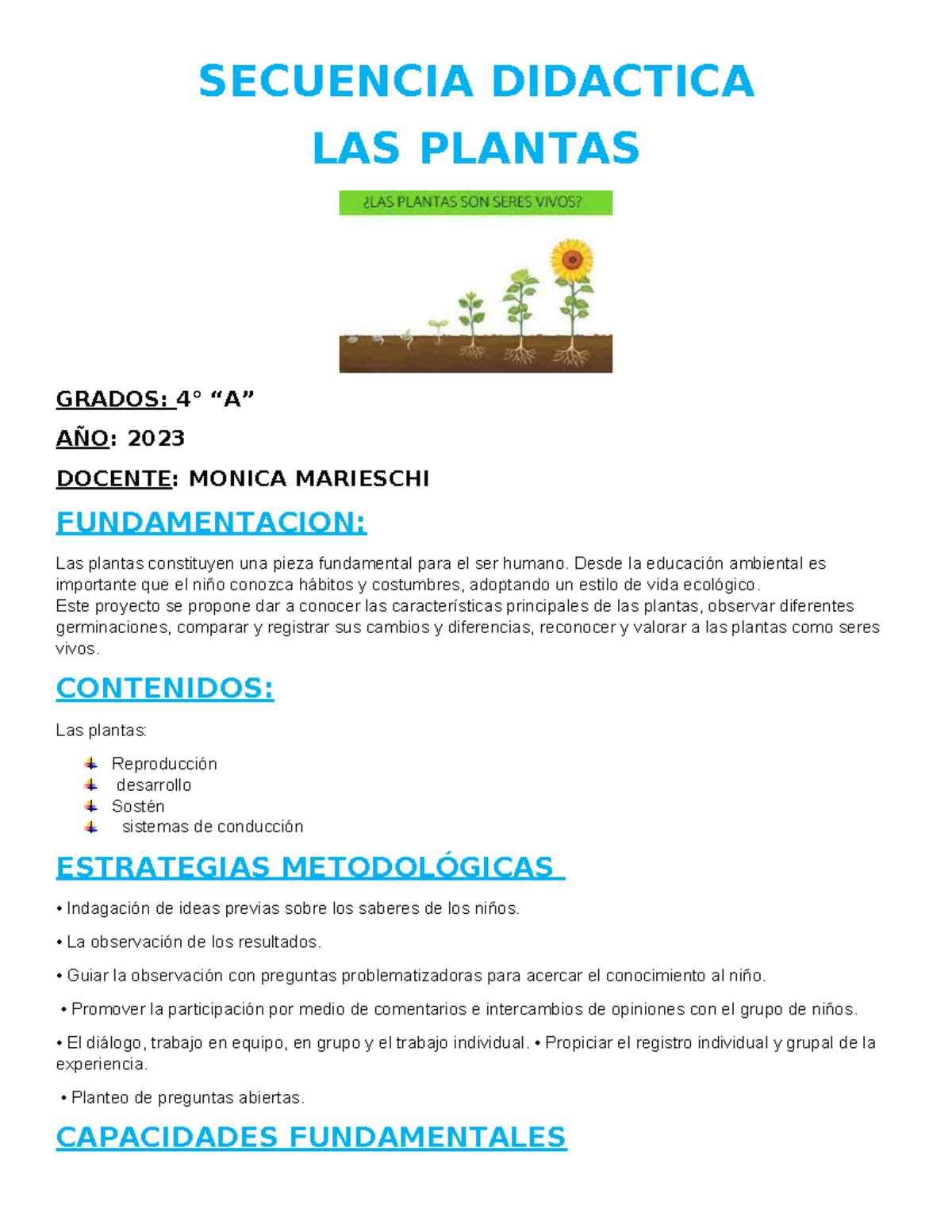 Hoja De Trabajo De Secuencia De Plantas