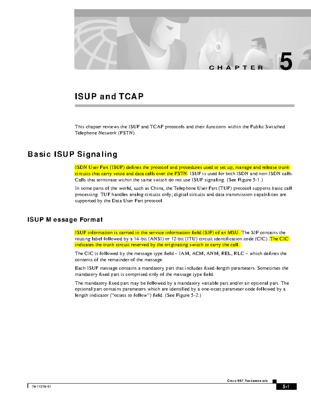Chapter 5: ISUP and TCAP Protocols in PSTN - SS7 Fundamentals - Studocu