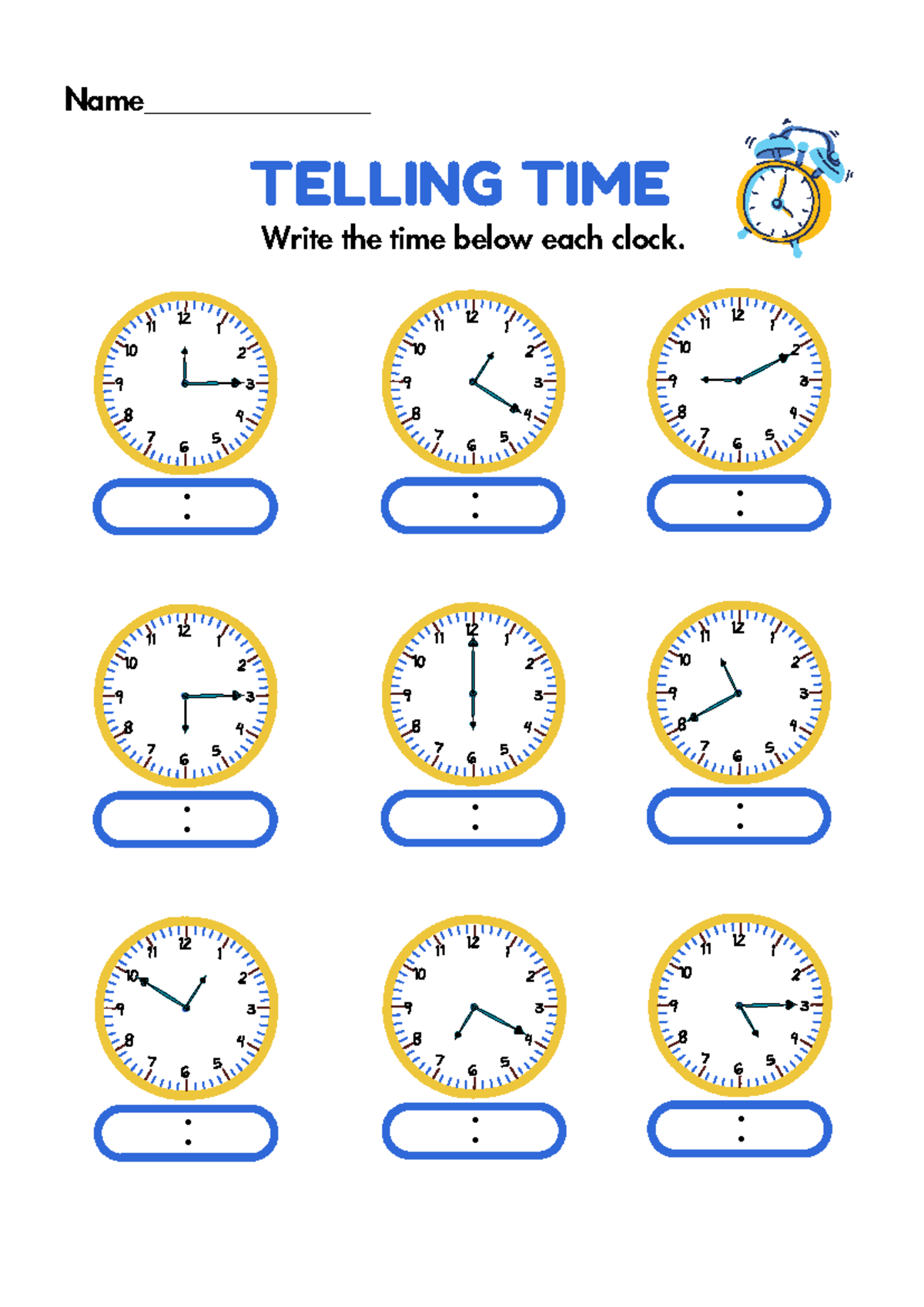 TELLING TIME & SHAPES MATH WORKSHEET (Grade 3) - Studocu