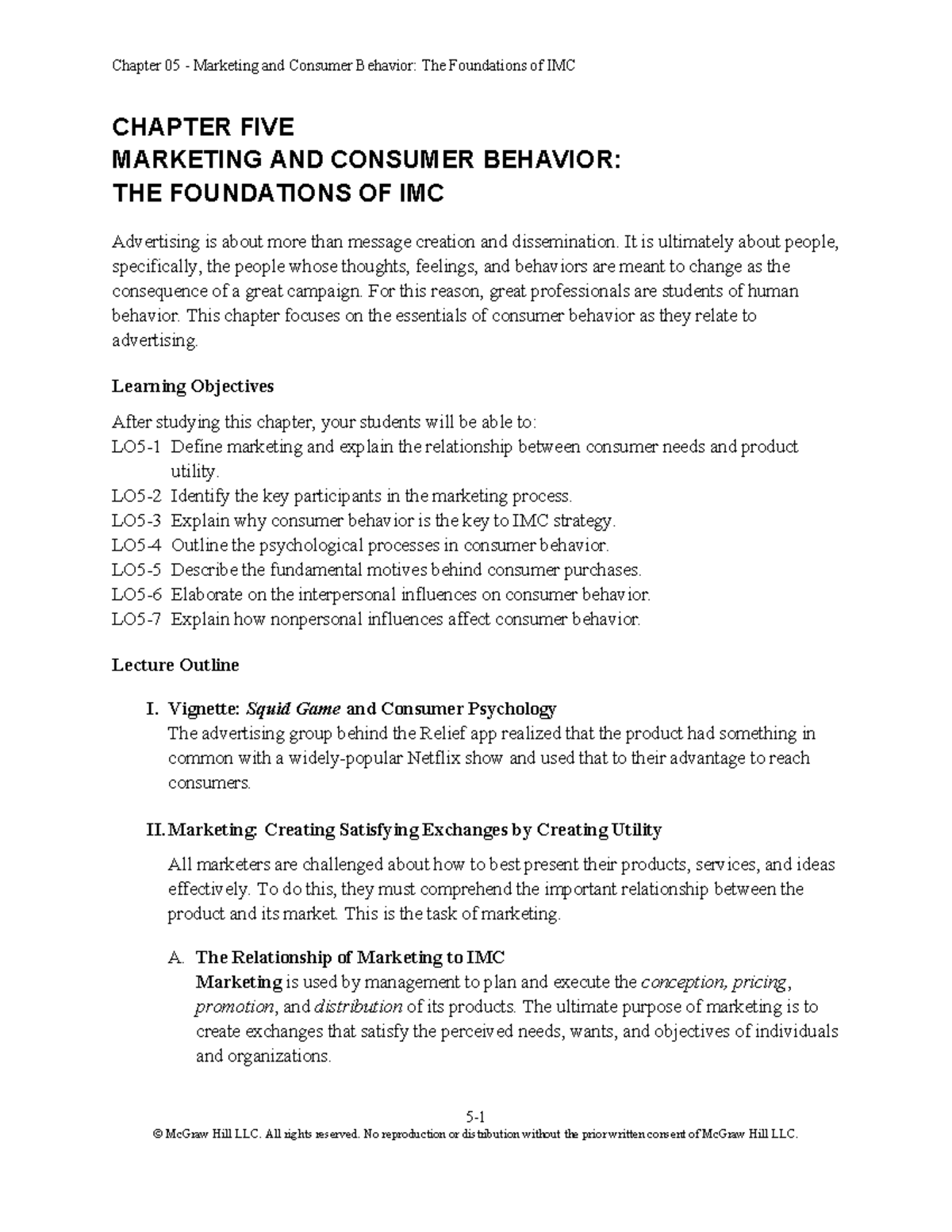 Chapter 05 - Marketing & Consumer Behavior: Foundations of IMC - Studocu