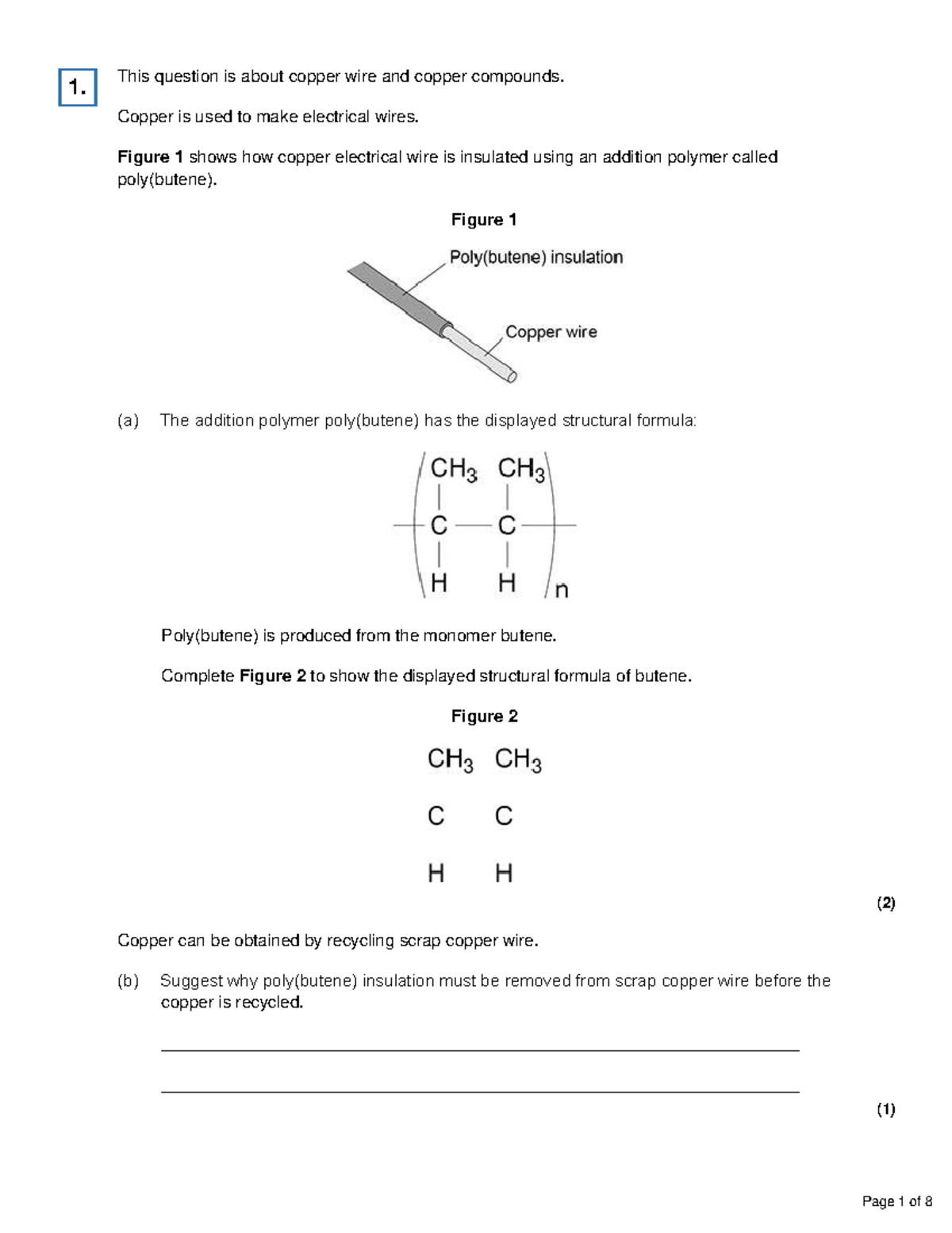 Chemistry Practice Questions: Copper, Crude Oil, and Water Treatment ...
