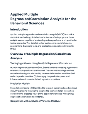 Advanced Techniques in Regression Analysis and Data Exploration ...