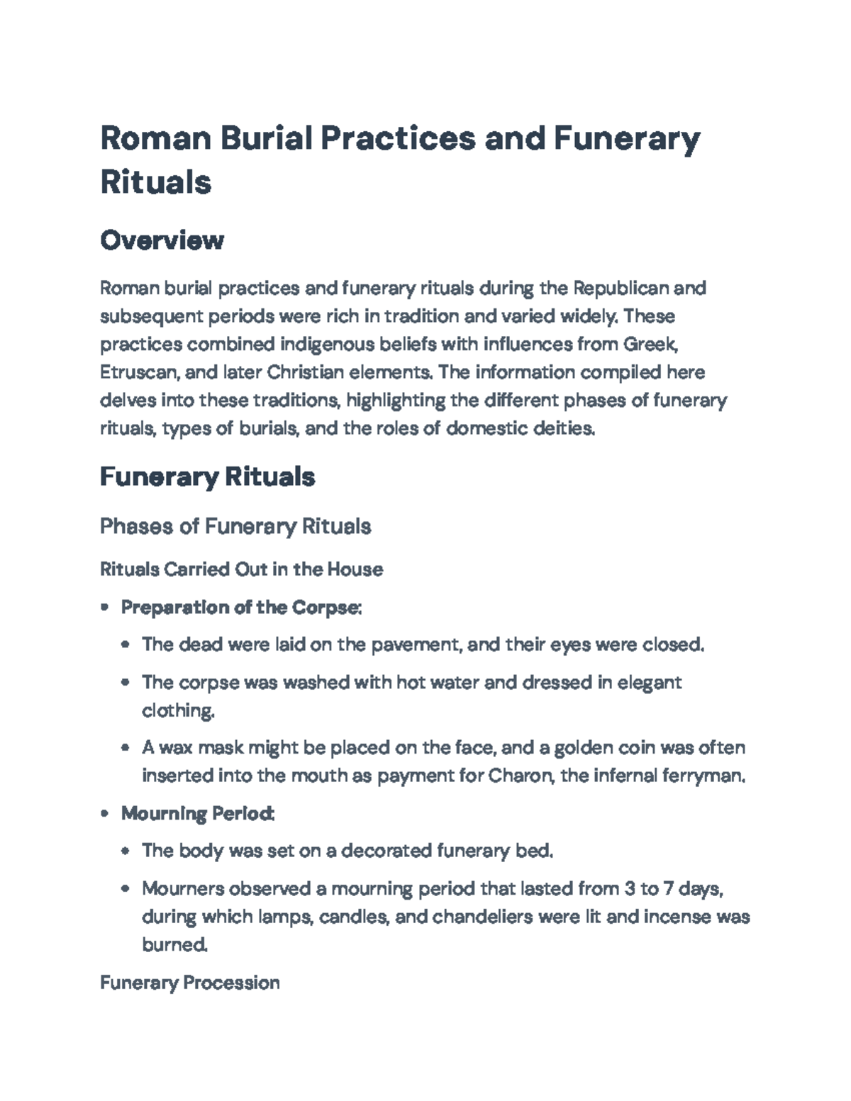 Roman Burial Practices and Funerary Rituals: Insights and Traditions ...