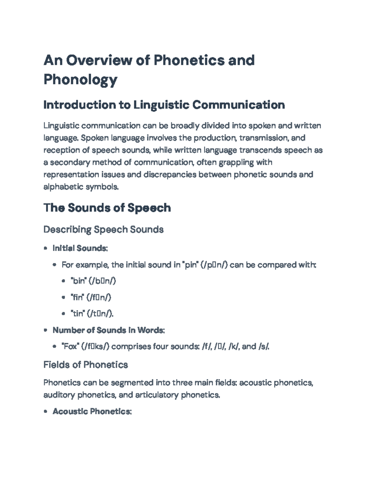 Phonetics and Phonology Overview: Key Concepts and Analysis - An ...