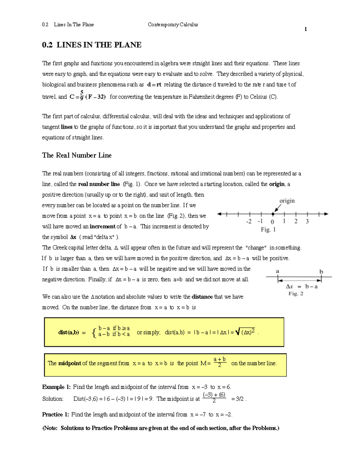 Contemporary Calculus 1: Lines in the Plane - Week 002 Module - Studocu