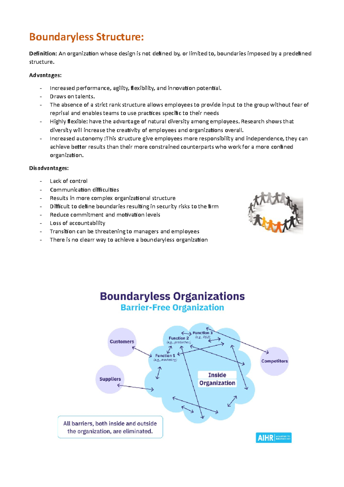 Boundaryless Structure: Exploring Advantages & Disadvantages - Studocu