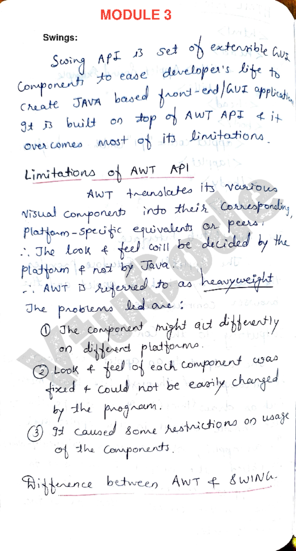 Module 3: Key Notes on Swings for Understanding Concepts - Studocu