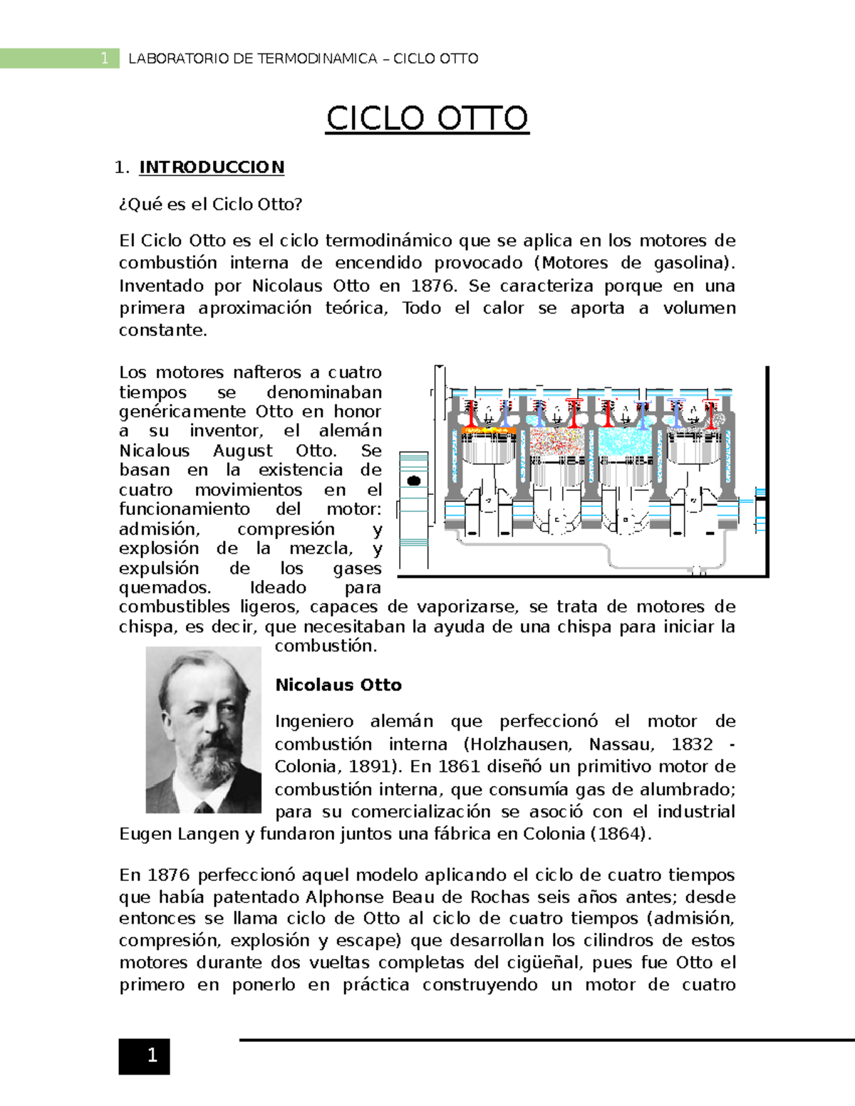 Ciclo-otto-2 compress - CICLO OTTO 1. INTRODUCCION ¿Qué es el Ciclo Otto? El Ciclo Otto es el ...