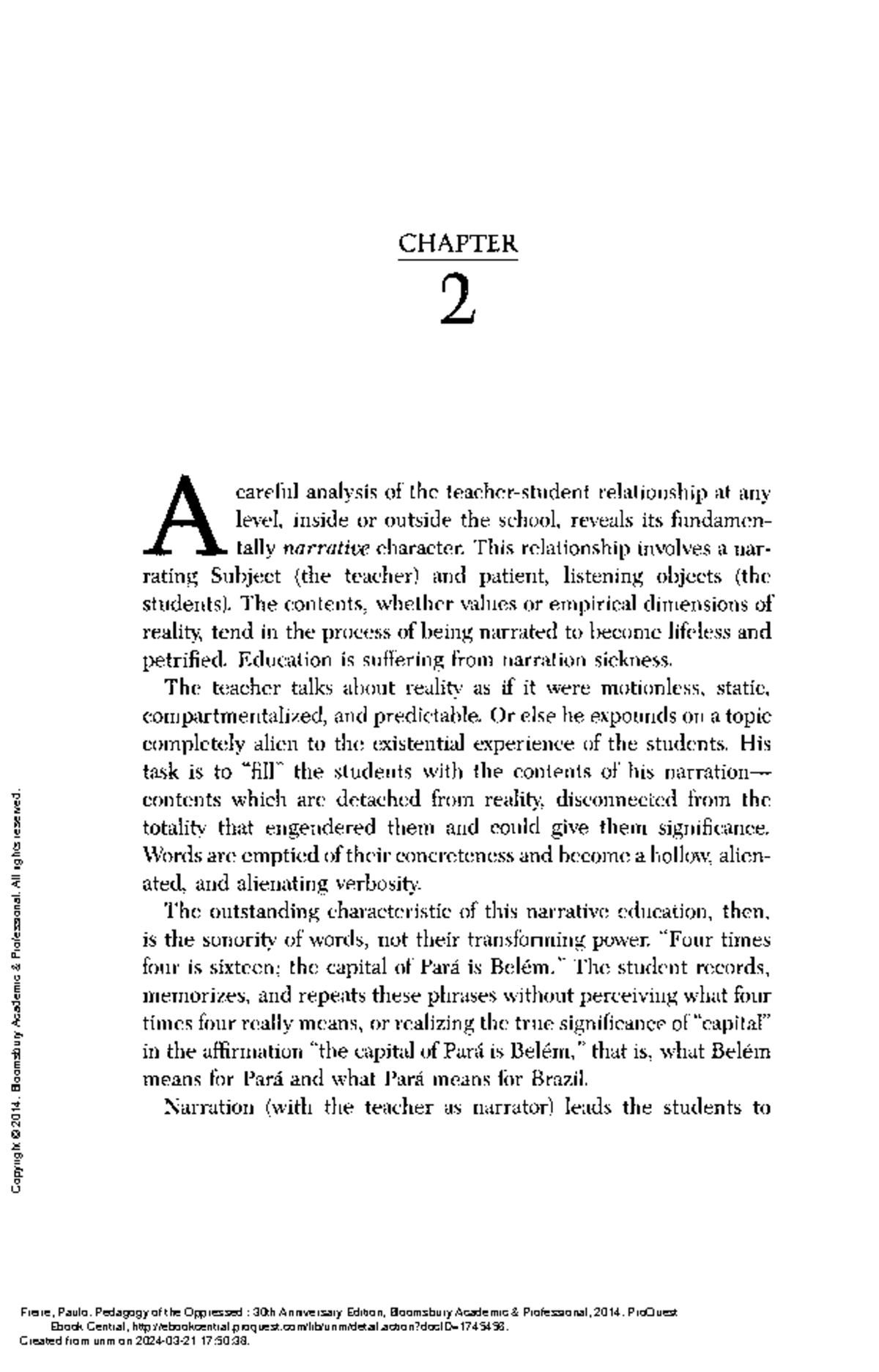Critical Pedagogy: Problem-Posing Method Analysis (EDUC 101) - Studocu