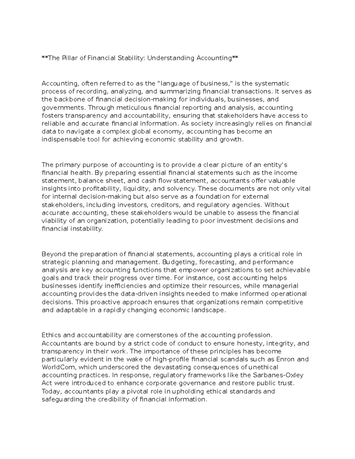 The Pillar of Financial Stability - It serves as the backbone of ...