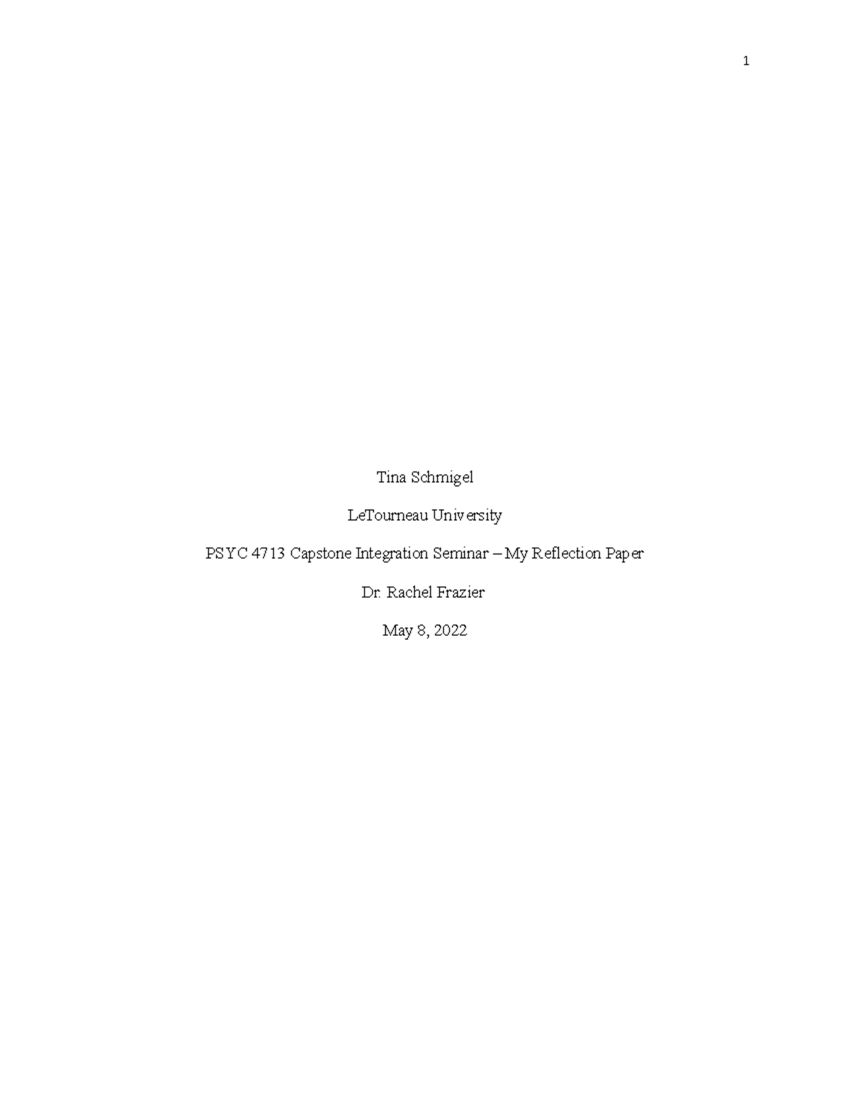 PSYC 4713 - Final Paper on Anxiety & Stress: An Integration Reflection ...