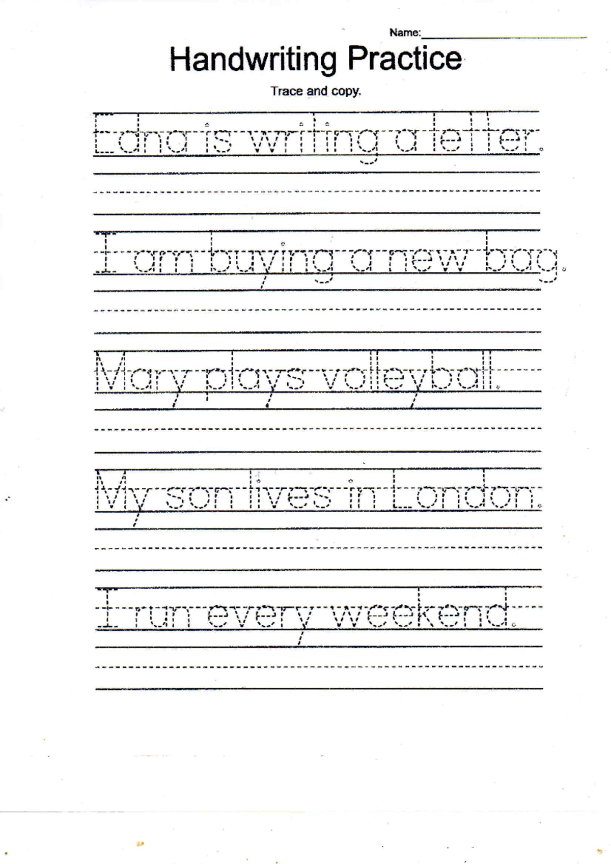 Handwriting Practice Worksheets for Kindergarten (K Wks 1) - Studocu