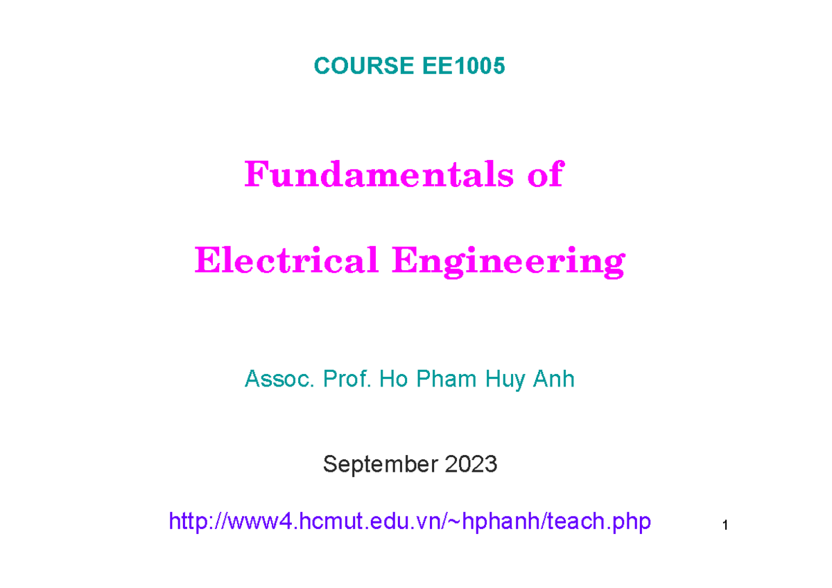 EE1005 Final Exam Study Guide: Fundamentals of Electrical Engineering ...