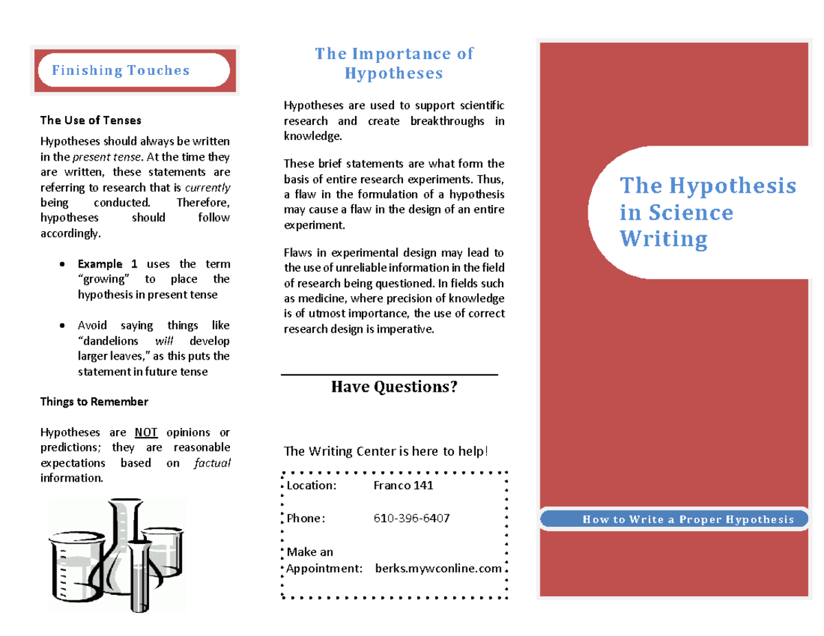 Hypothesis Writing Guidelines - Final Handout - Studocu