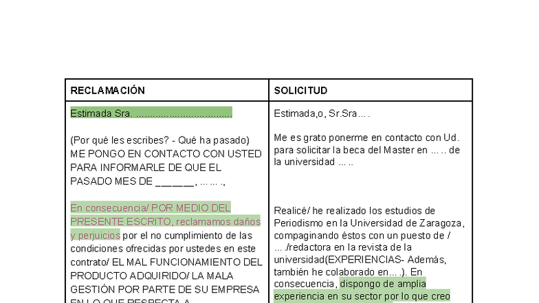Cómo Escribir una Carta Formal en Español - Ejemplo y Guía - Studocu
