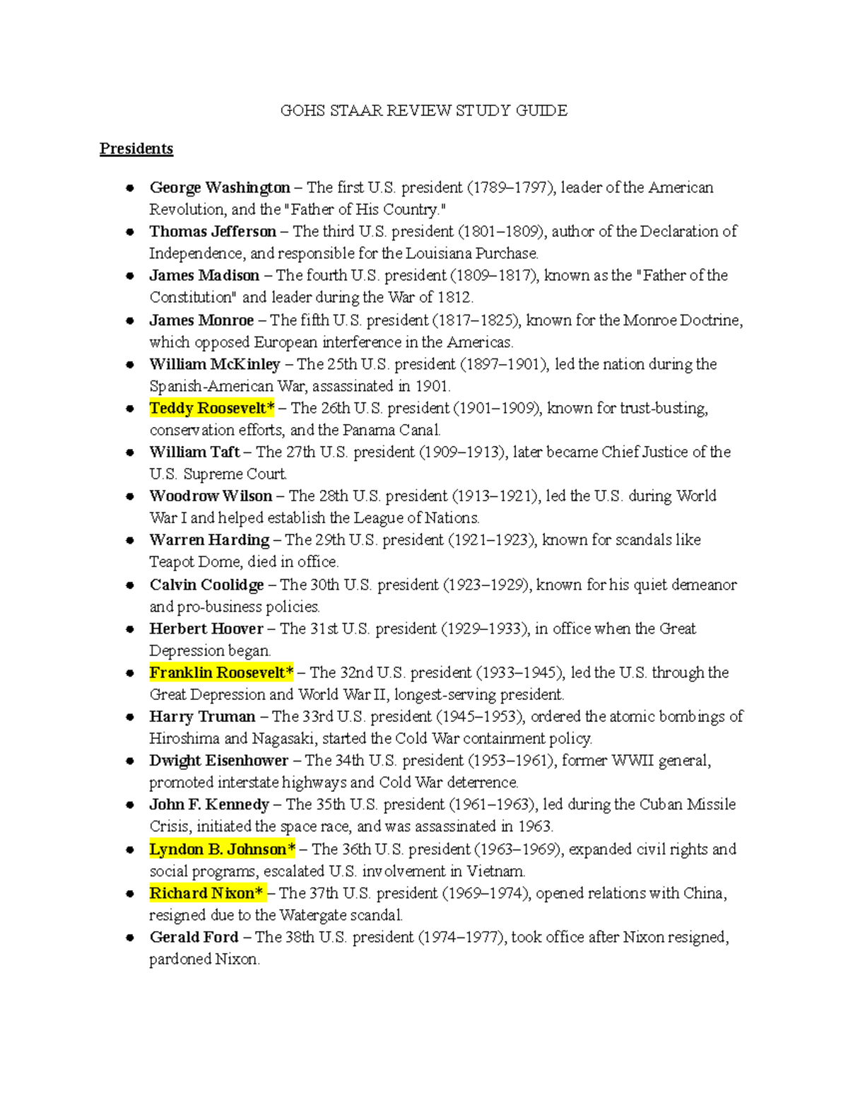 Dcush Starr Review - Google Docs - GOHS STAAR REVIEW STUDY GUIDE ...