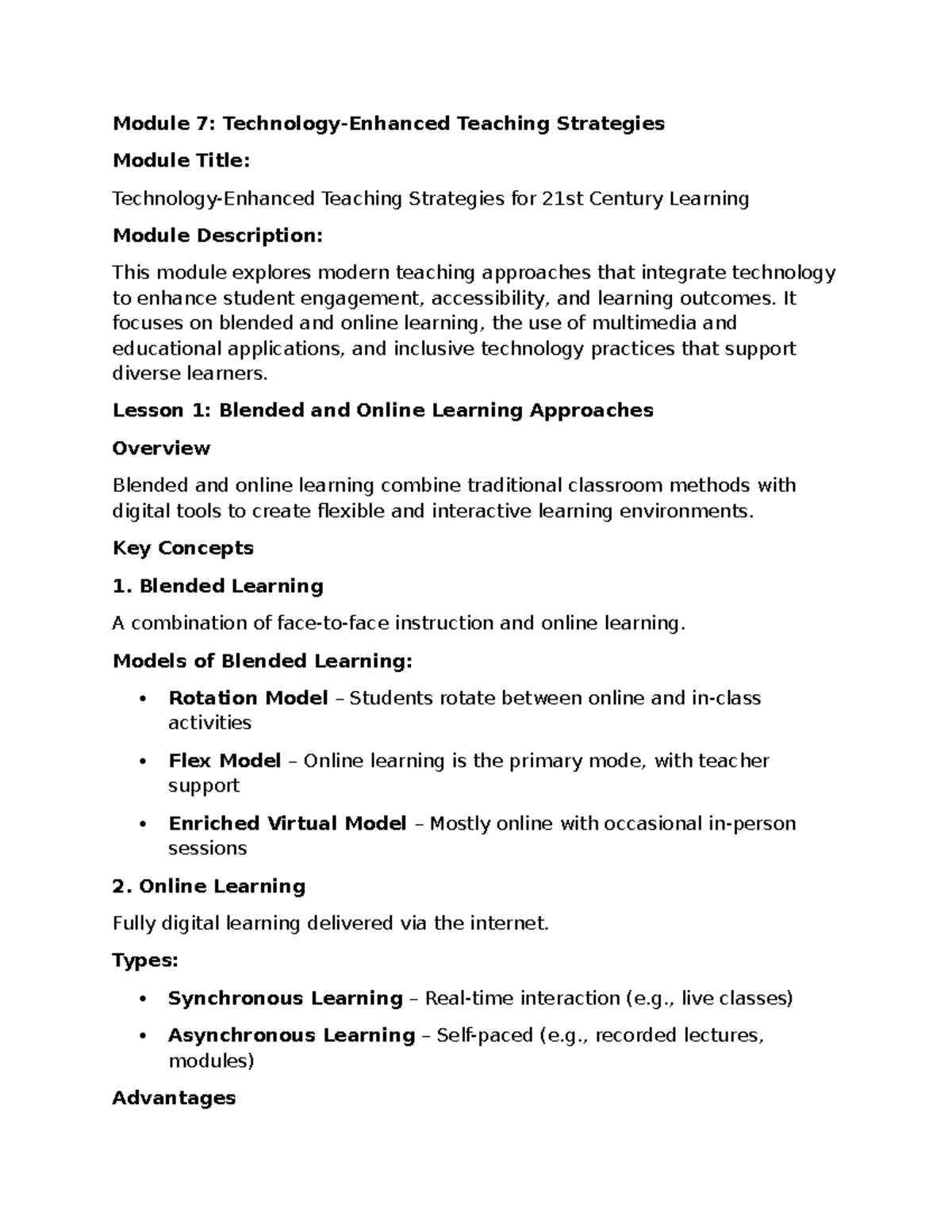 Module 7: Tech-Enhanced Teaching Strategies for 21st Century Learning ...
