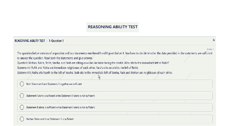 Infosys Model Test-3: Reasoning Ability and Verbal Skills - Studocu