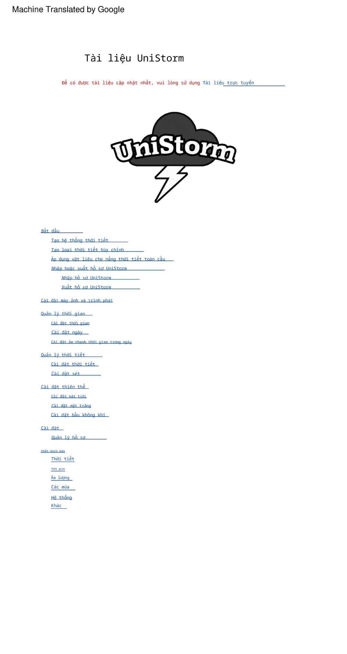 UniStorm Documentation: Comprehensive Guide to Weather System Setup ...