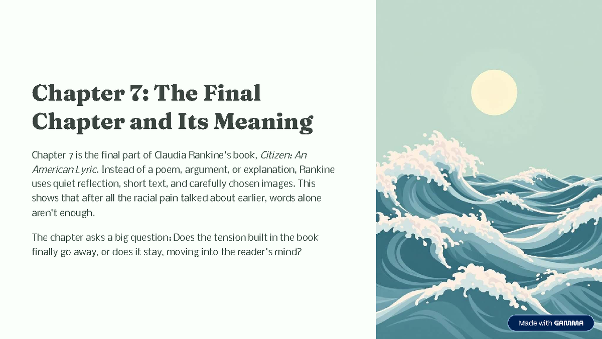 Chapter 7: The Final Chapter and Its Meaning in Citizen - Studocu