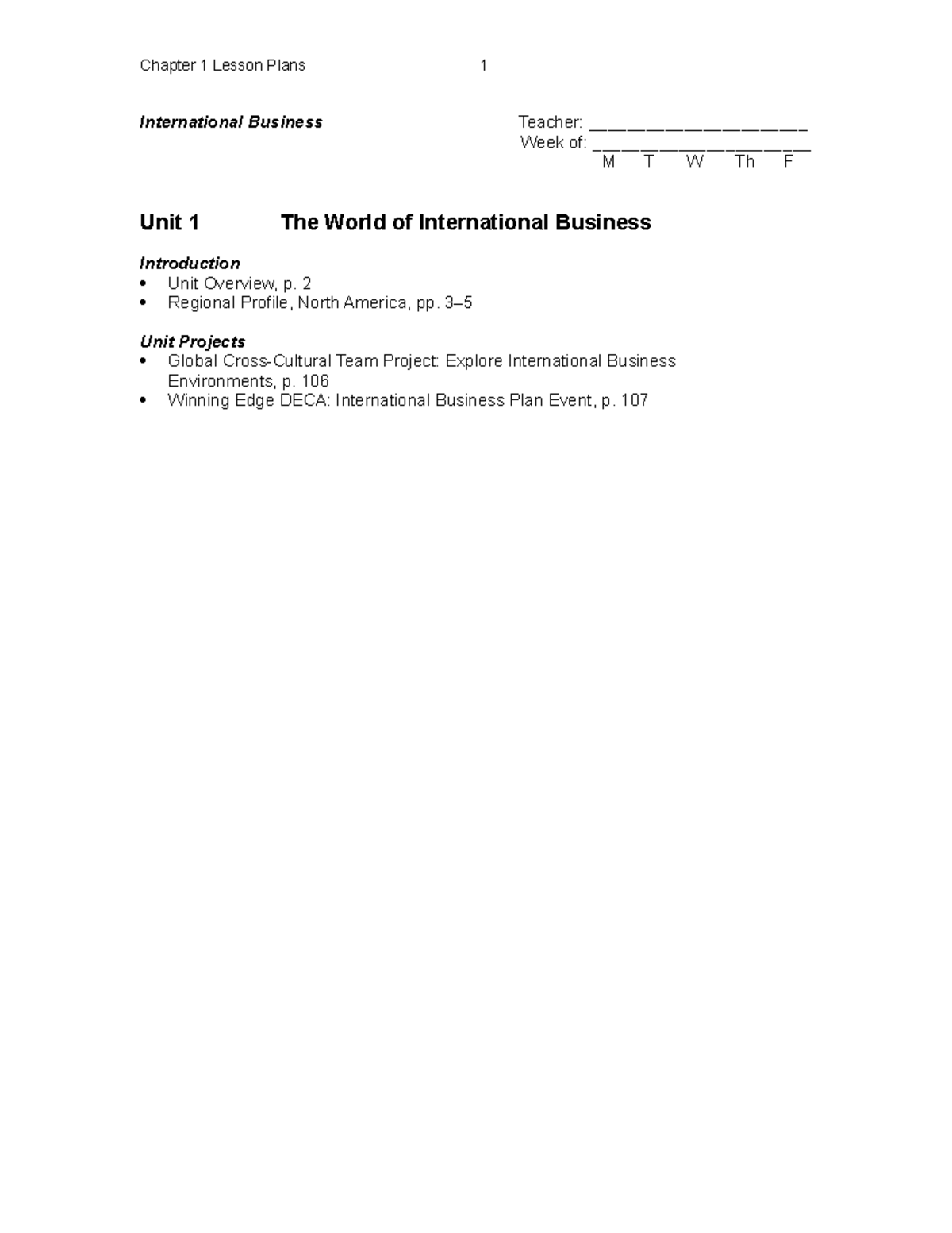 Chapter 01 Lesson Plans - International Business Teacher ...