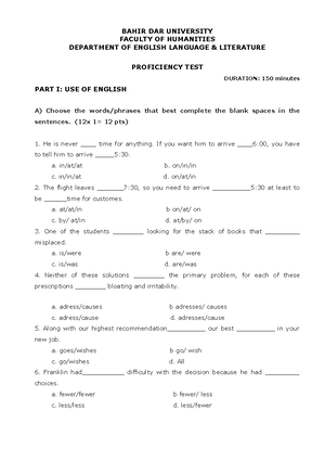 Bahirdar University Freshman Logic Mid Exam–Bahirab - BAHIRAB TELGRAM ...