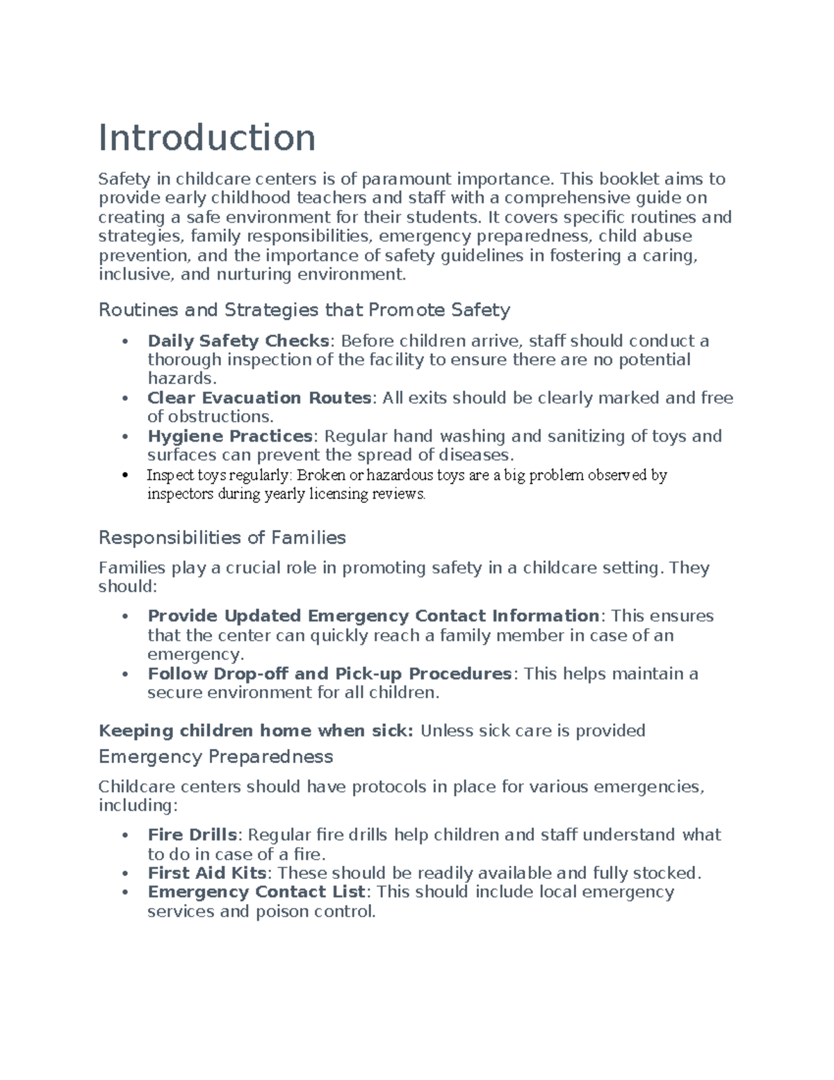 Childcare Safety Guidelines and Practices: Ensuring Secure Environments ...