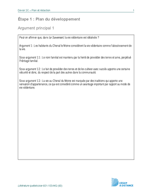 601-103-MQ - 602122 - Littérature québécoise - Studocu