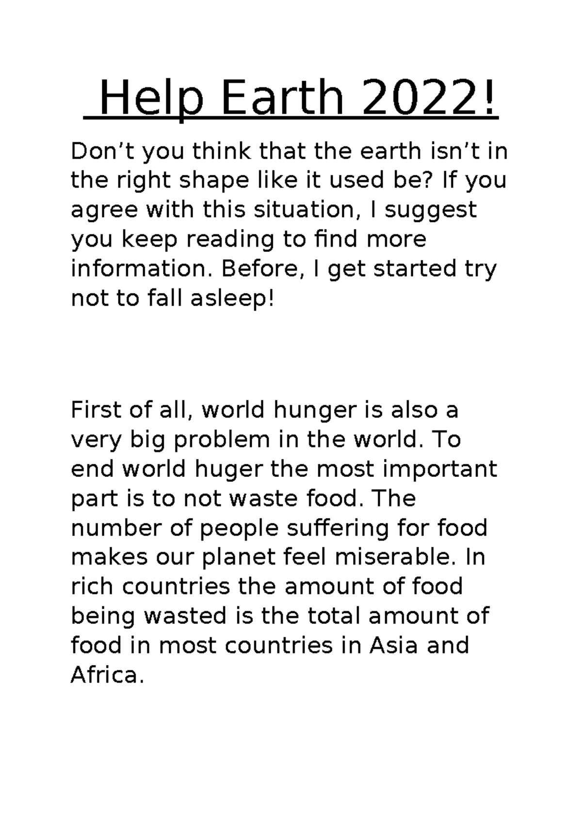 How can we change the world-Ekam - Help Earth 2022! Don’t you think that the earth isn’t in the ...