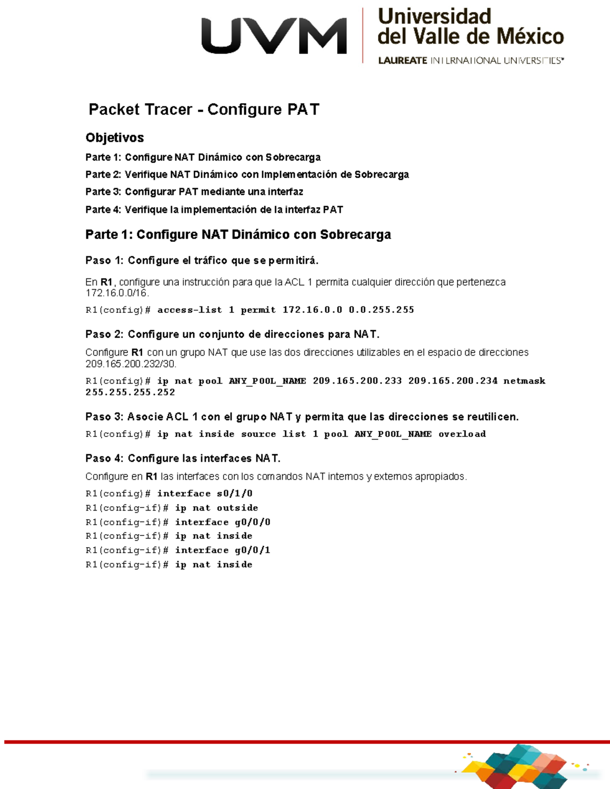 Práctica 2: Configuración de NAT y PAT en Packet Tracer - Studocu