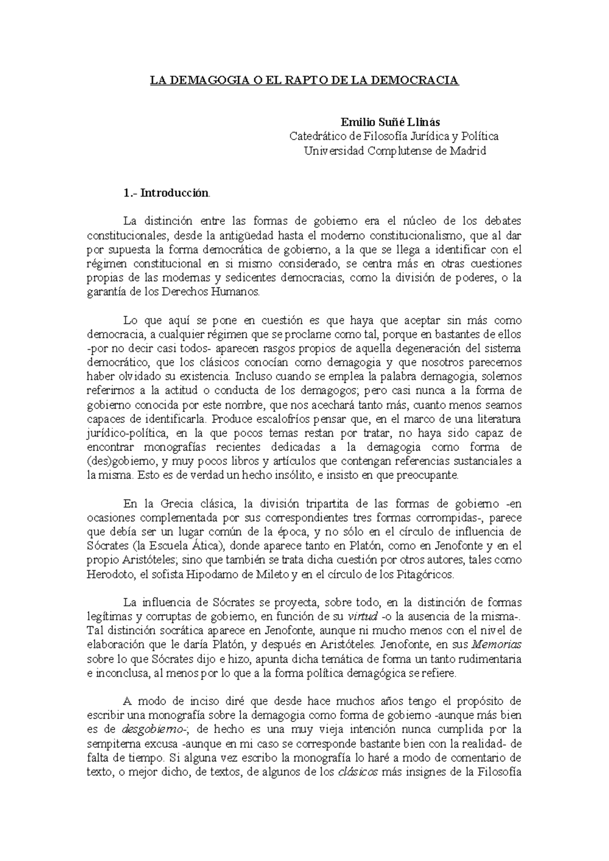 LA DEMAGOGIA Y SU IMPACTO EN LA DEMOCRACIA: UN ANÁLISIS FILOSÓFICO ...