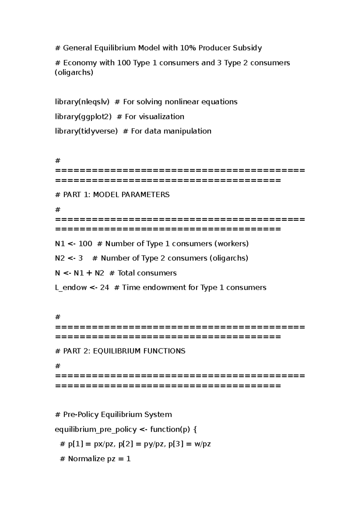 General Equilibrium Model with Producer Subsidy: A Tutorial (ECO101 ...