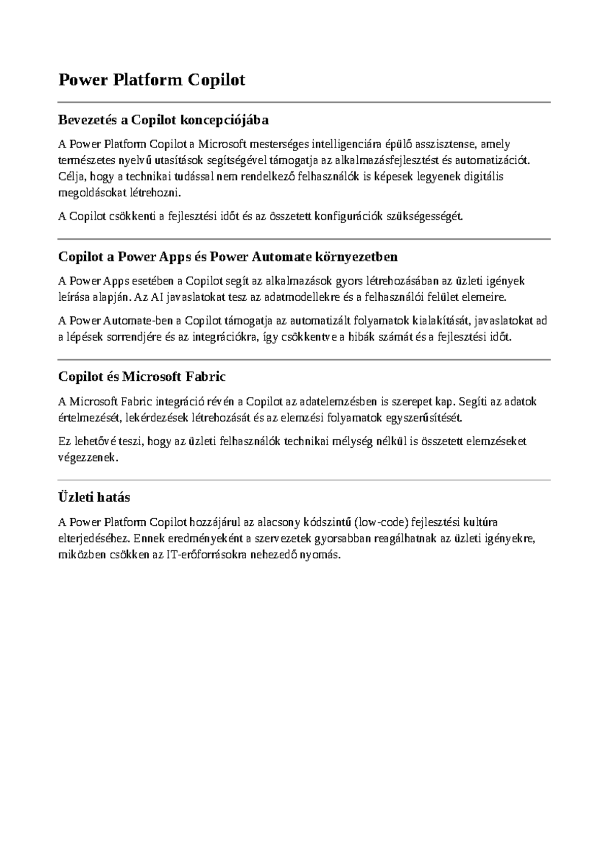 Power Platform Copilot: Bevezetés a Mesterséges Intelligenciába - Studocu