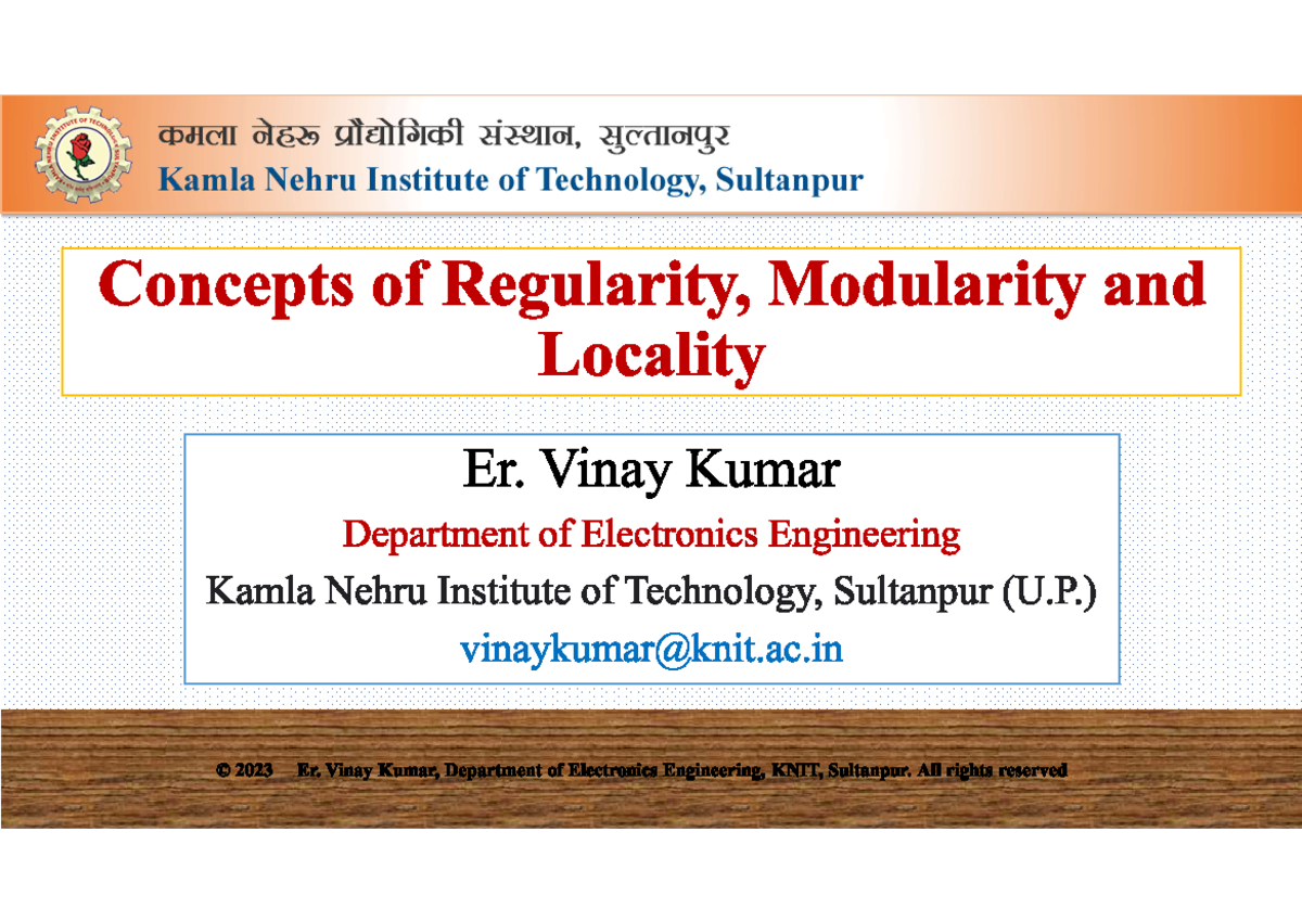 4. Regularity, Modularity & Locality in Electronic Design Principles - Studocu