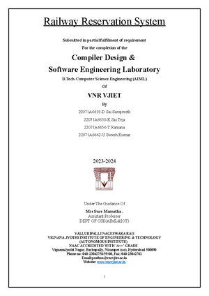 Railway Reservation Project - Problem statement The railway reservation ...