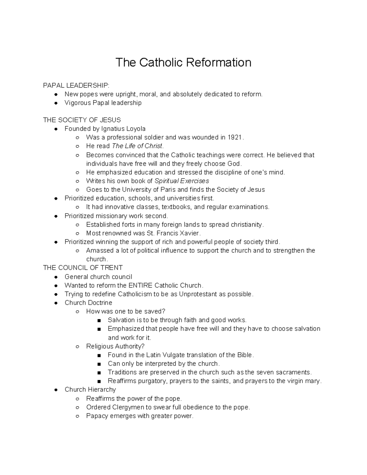 The Catholic Reformation and Its Impact on Europe: A Historical ...