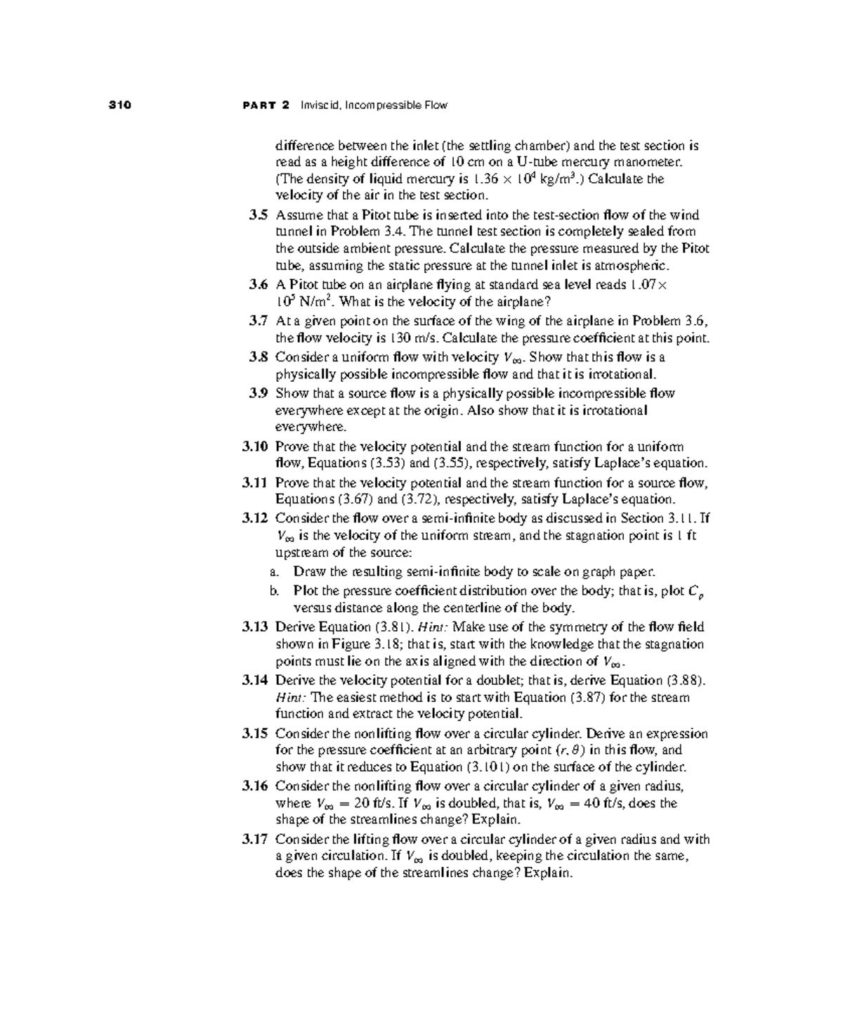 310 Fundamentals of Aerodynamics: Inviscid Flow Analysis - Studocu
