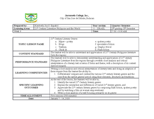 Authors reasoning - Lesson PLAN - LESSON PLAN IN ENGLISH 9 Lakan Dula ...