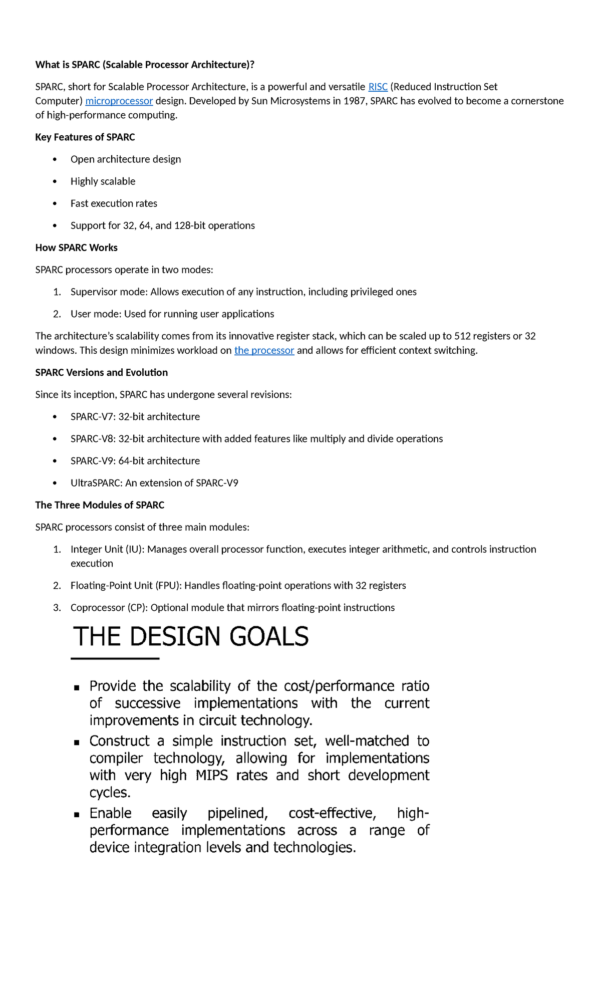 Computer architecture NEW - What is SPARC (Scalable Processor Architecture)? SPARC, short for ...