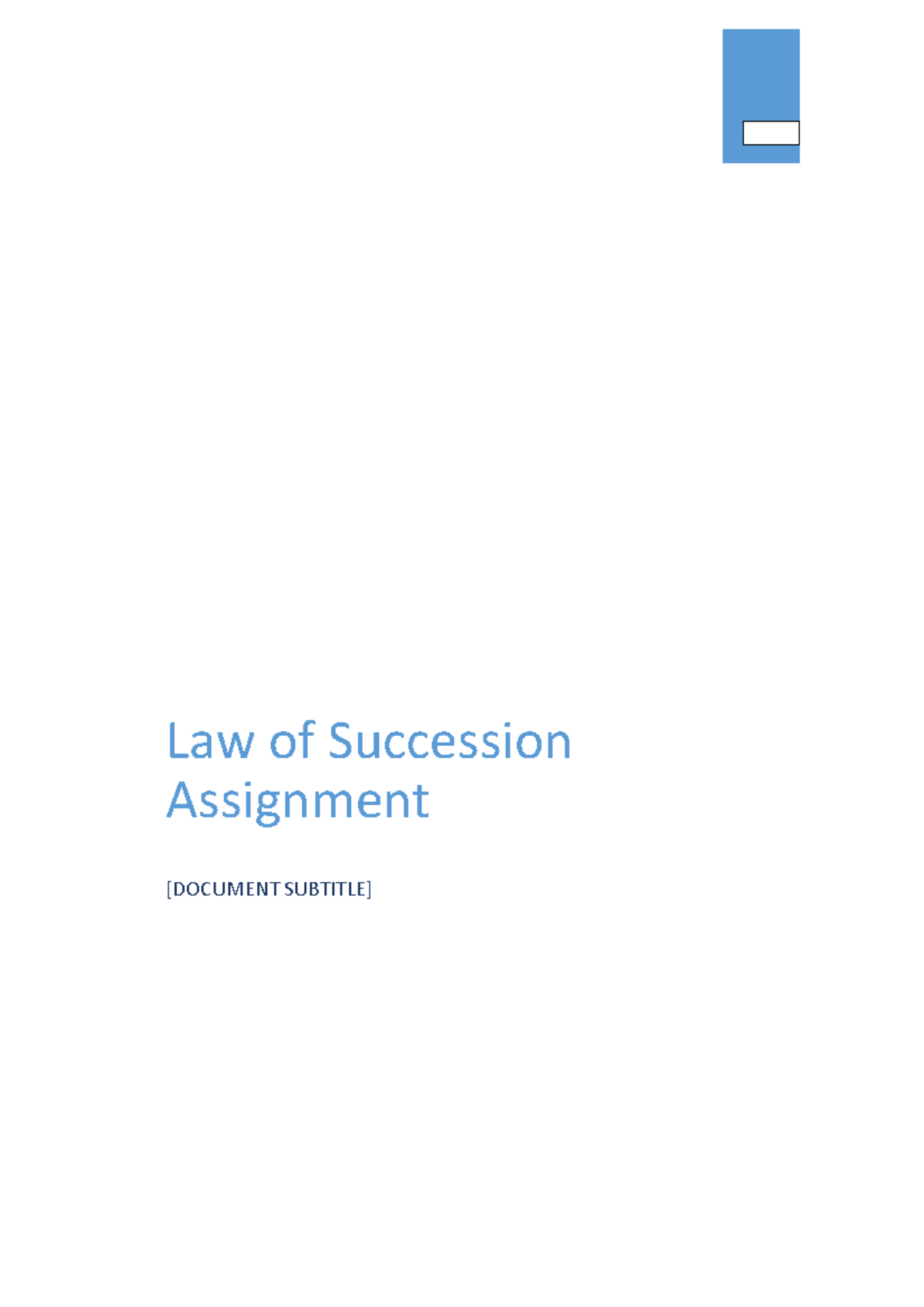 Law of Succession Assignment: Key Concepts and Landmark Cases - Studocu